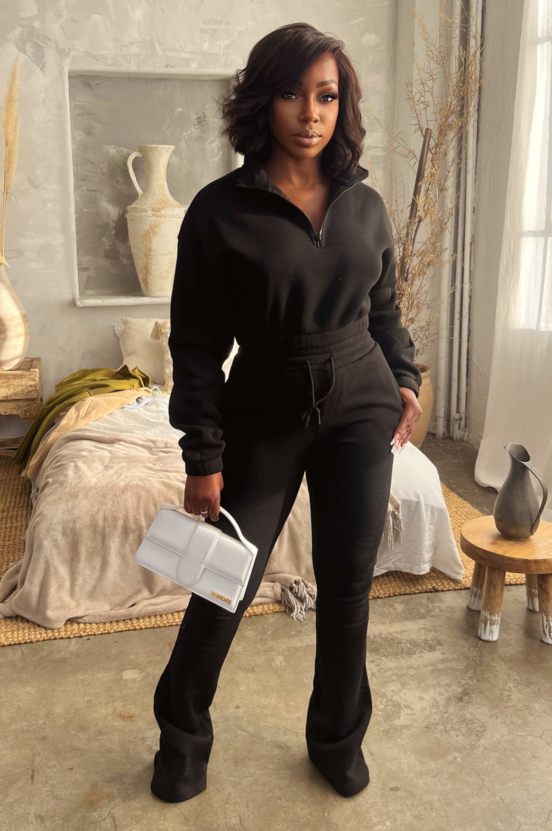 Cozy Gal Sweatsuit- Black – Uptown Gal LA