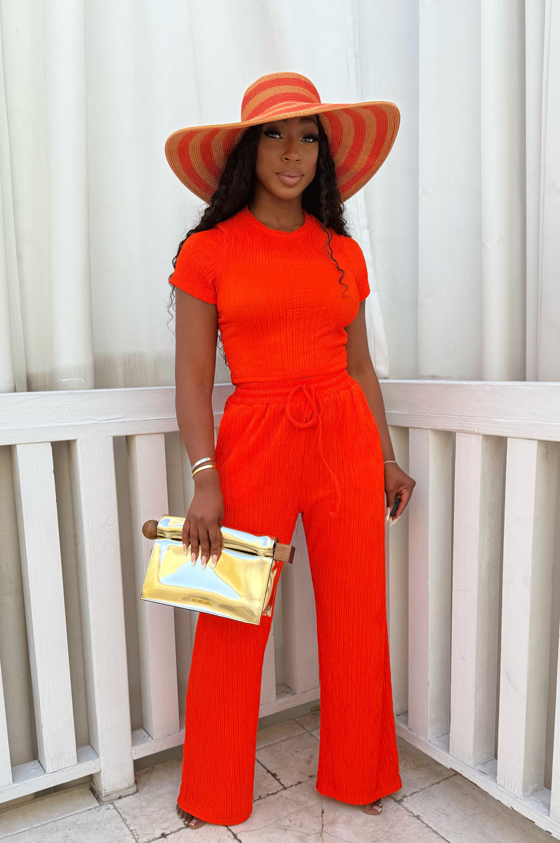 Laidback Luxe Set- Orange – Uptown Gal LA